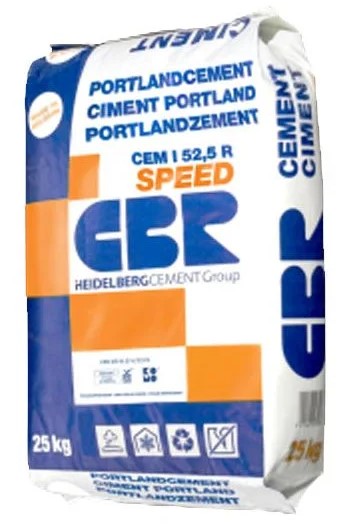 Cement P50 25 kg. CEM I 52,5 R CBR in pvc zak | Bouwmaterialen Van de Velde